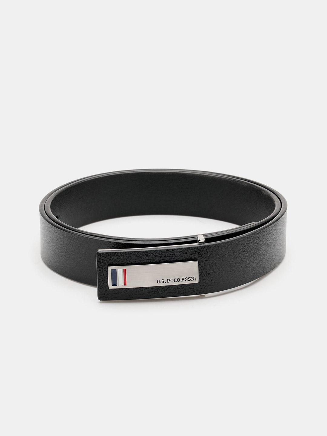 Buy U.S. Polo Assn. Men Textured Leather Push Pin Slim Belt - Belts for ...