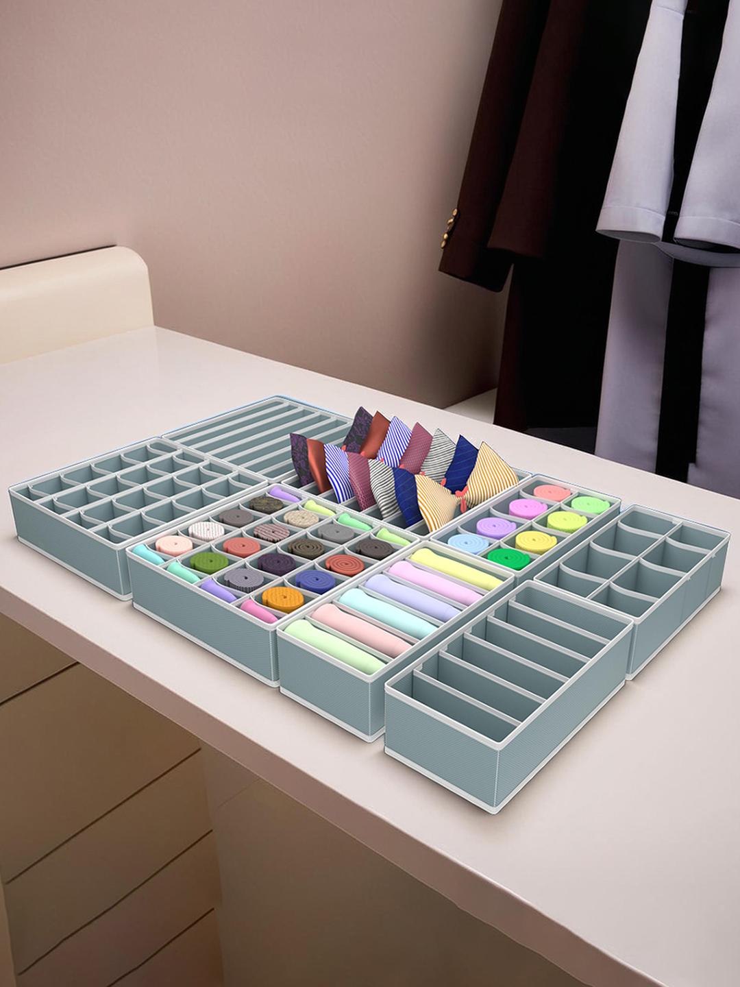 Buy Kuber Industries Set Of 8 Grey Regular Drawer Organisers ...