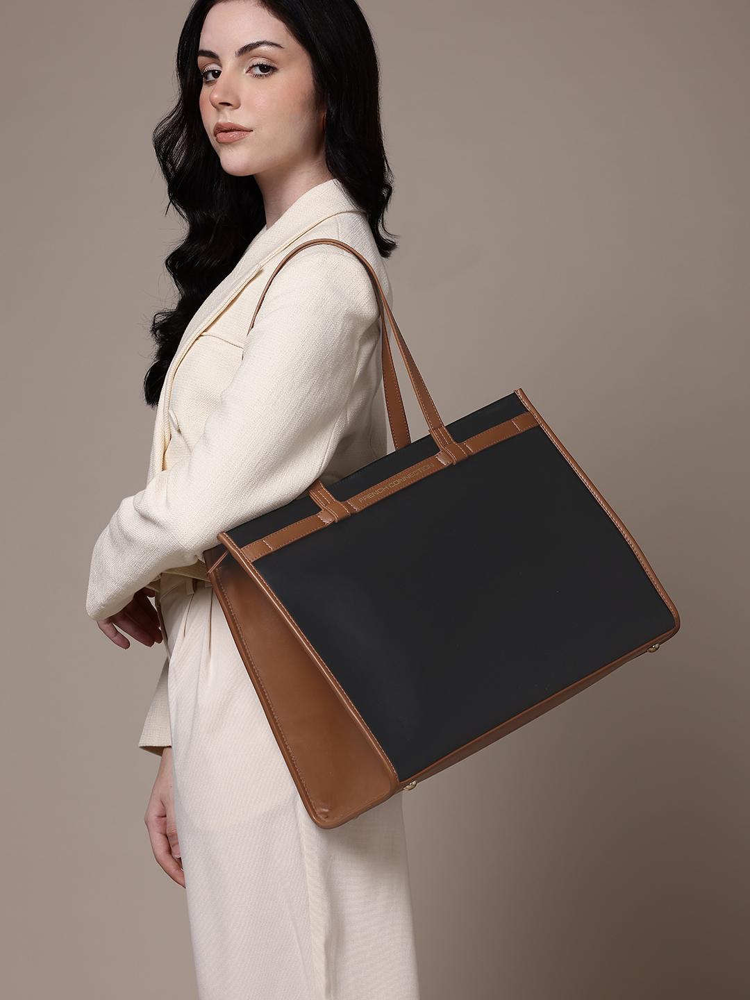 Buy French Connection Colourblocked PU Shopper Tote Bag - Handbags for ...