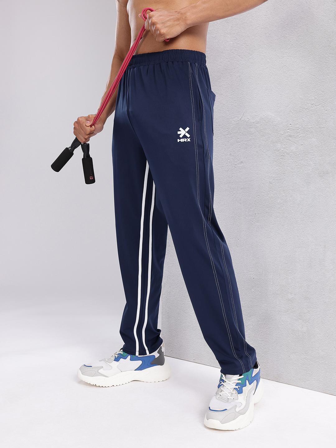 Buy HRX By Hrithik Roshan Men Striped Detail Training Track Pants ...