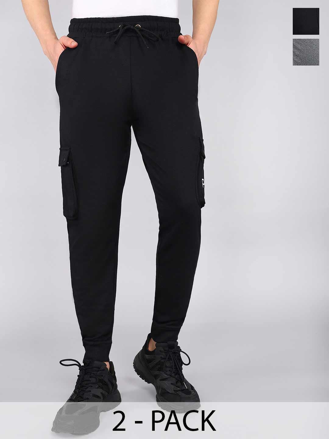 Buy Moda Rapido Men Pack Of 2 Mid Rise Cargo Track Pant - Track Pants ...