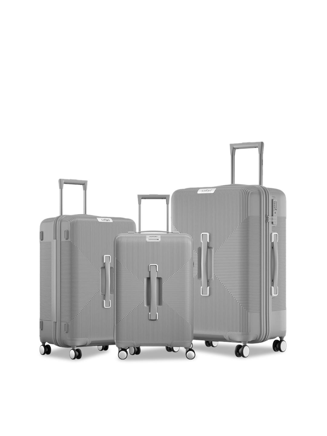 Buy Safari Select Trunk Set Of 3 Grey Huge Capacity With TSA Lock ...