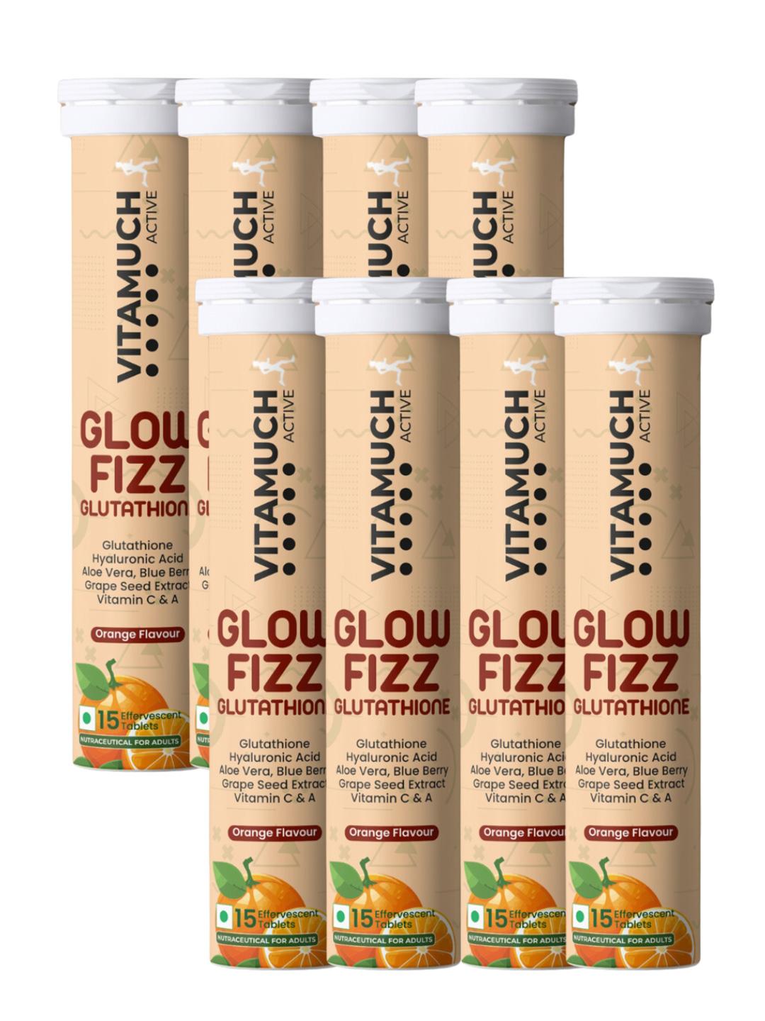 Buy Vitamuch Set Of 8 Glow Fizz Orange Tablets 15 Tablets Each - Skin ...