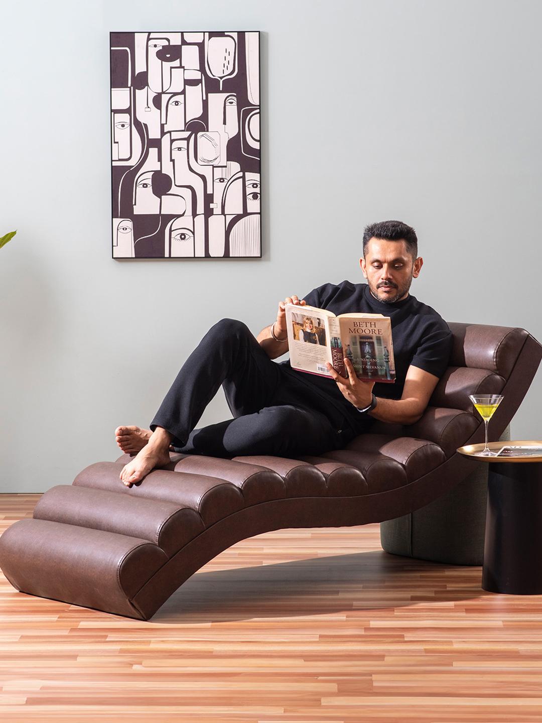 Buy Nestroots Brown Cozy Reading Chaise Perfect For Nooks Lounge Chair ...