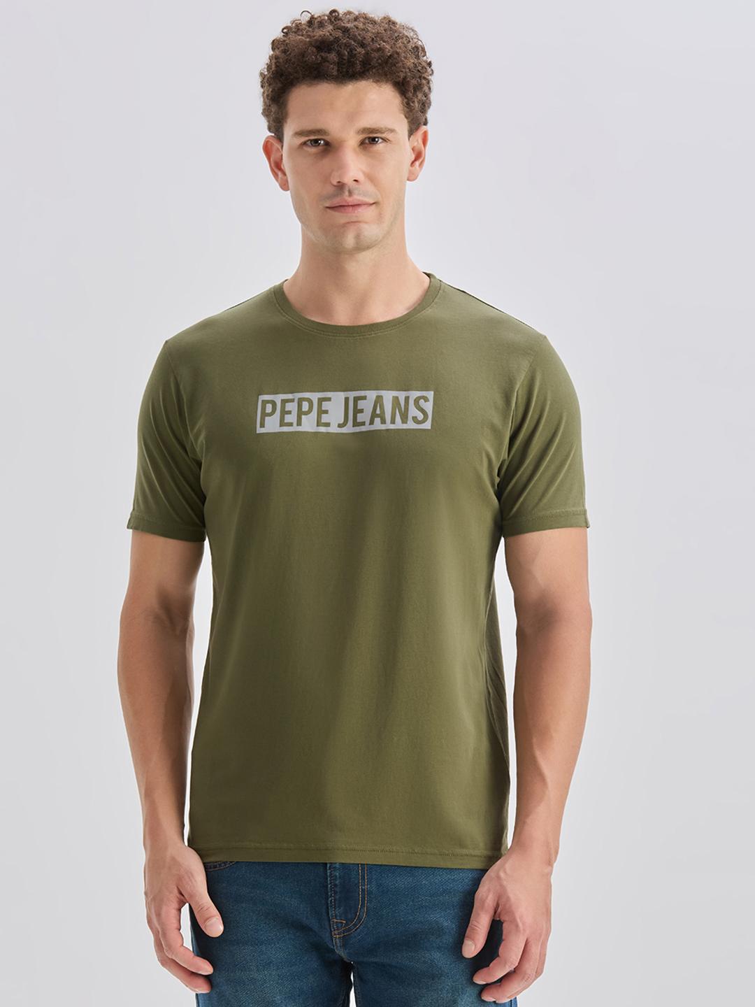 Buy Pepe Jeans Men Brand Logo Printed Slim Fit T Shirt - Tshirts for ...