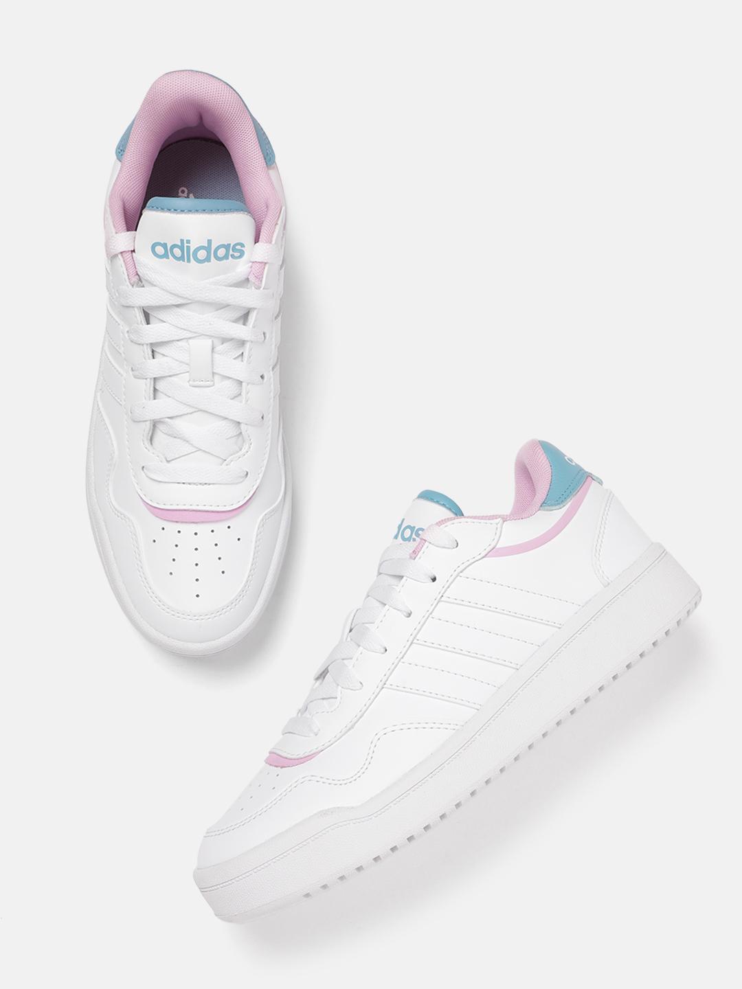 Buy ADIDAS Women Leather Perforated Hoops 3.0 Basketball Shoes - Sports ...