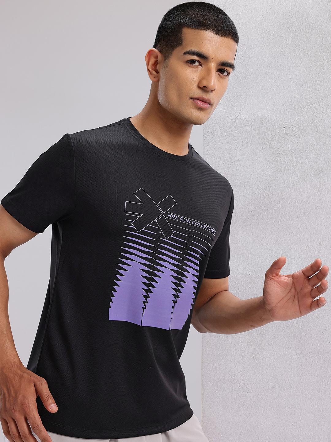 Buy HRX By Hrithik Roshan Graphic Printed Perforated Rapid Dry Running ...