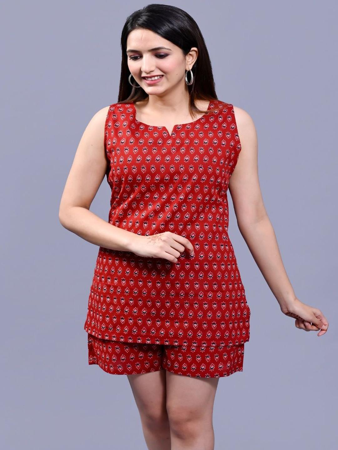 Buy NUNCHII Women Printed Pure Cotton Night Suit - Night Suits for ...