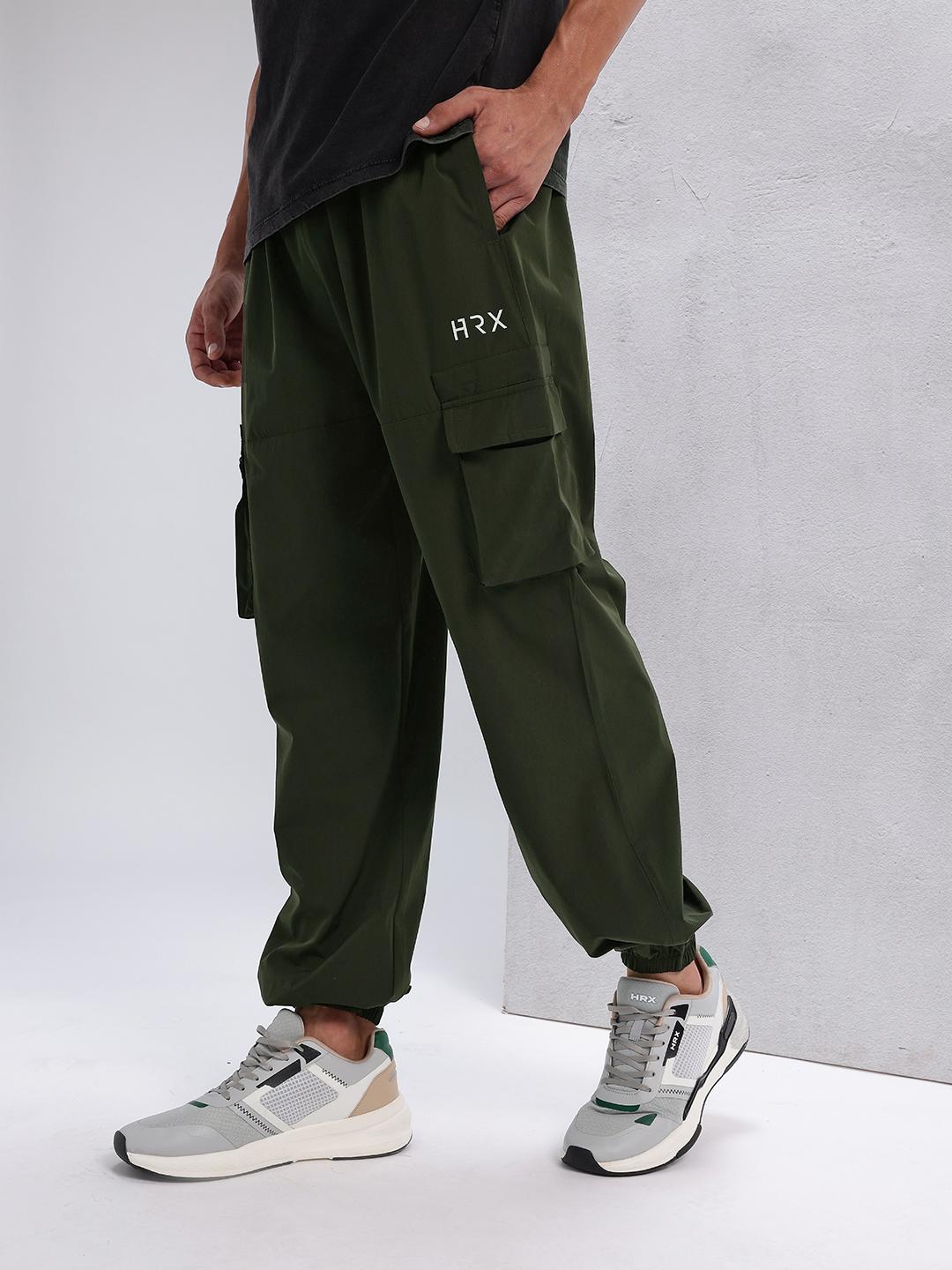 Buy HRX By Hrithik Roshan Men Solid Mid Rise Lifestyle Cargo Style ...