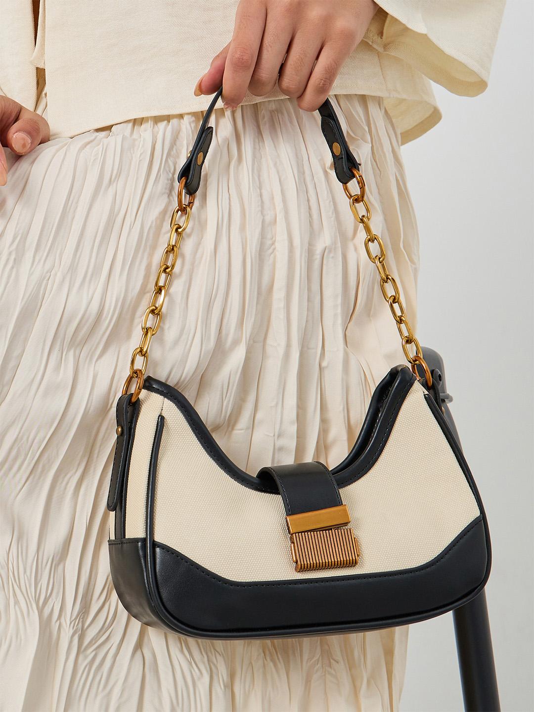 Buy Styli Colourblocked PU Half Moon Shoulder Bag - Handbags for Women ...