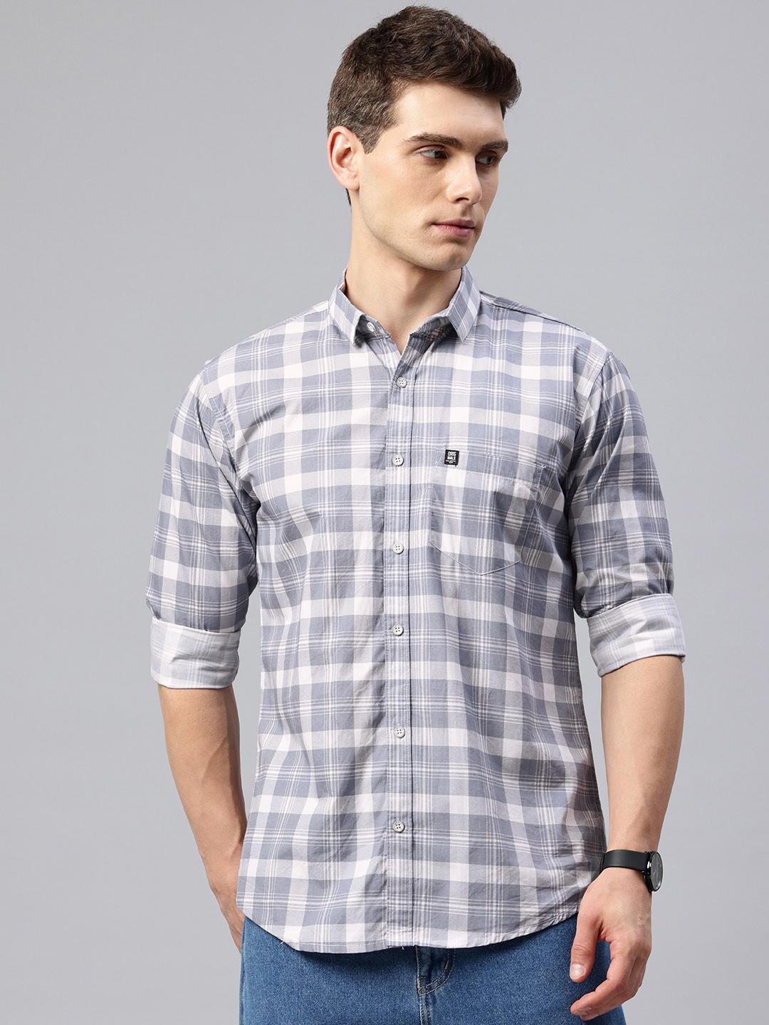 Buy Majestic Man Men Comfort Slim Fit Checked Pure Cotton Casual Shirt ...