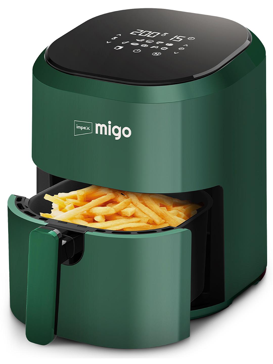 Buy IMPEX Migo Smart Green 1200W Electrical Air Fryer - Air Fryer for ...