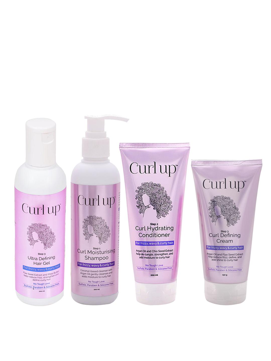 Buy Curl Up Set Of 4 Moisturizing Shampoo+Hydrating Conditioner+Hair ...