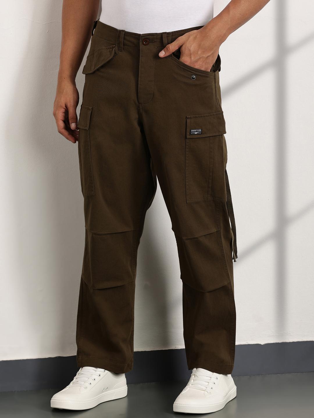Buy Thomas Scott Men Smart Mid Rise Loose Fit Cargos Trousers ...