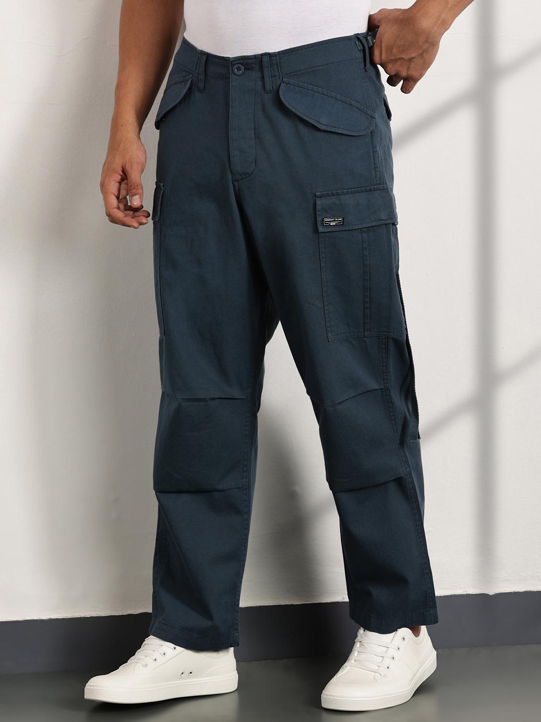 Buy Thomas Scott Men Smart Loose Fit Cargos Trousers - Trousers for Men ...