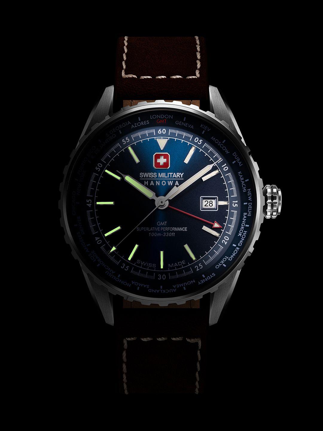 Buy SWISS MILITARY HANOWA Men Dial & Leather Bracelet Style Analogue ...