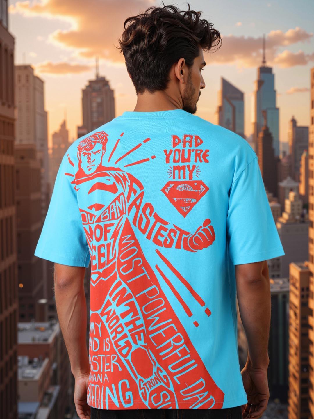 Buy The Indian Garage Co Superman Typography Printed Round Neck Pure ...