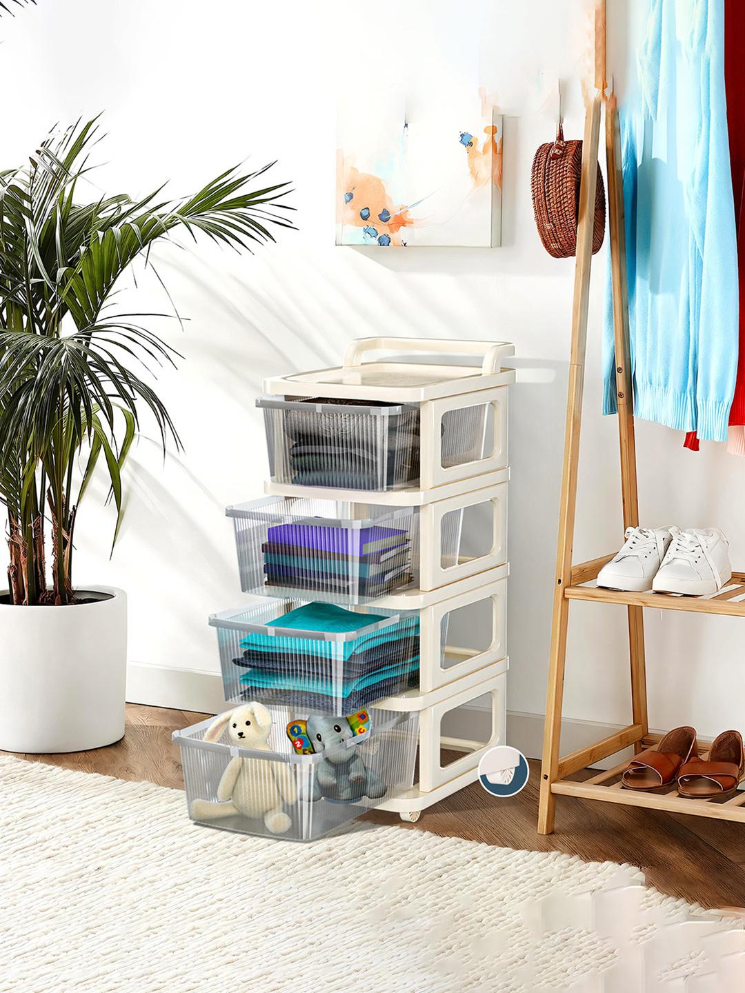 Buy Kuber Industries 4 Layer Plastic Modular Storage Drawer Organizer ...