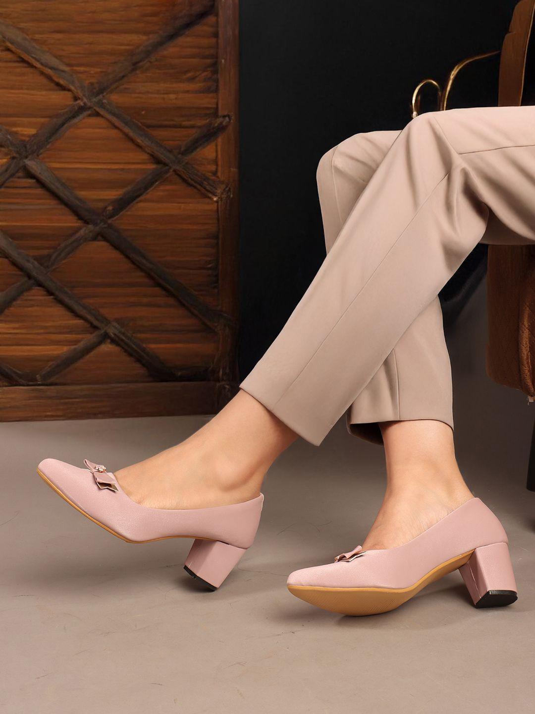 Buy ICONICS Women Pointed Toe Block Pumps With Bow - Heels for Women 33366978 | Myntra