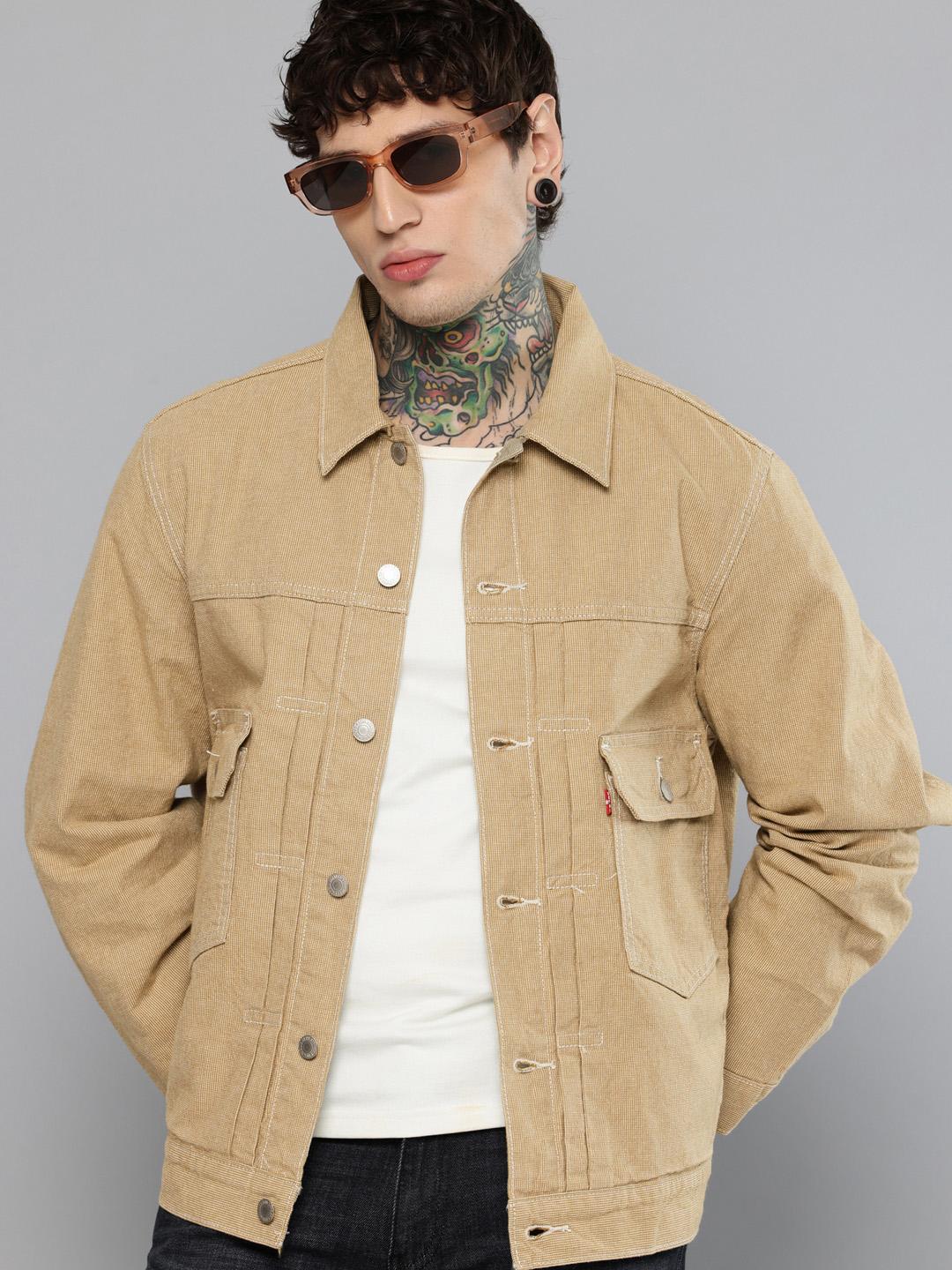 Buy Levis Pure Cotton Self Design Relaxed Fit Shacket - Shackets for ...