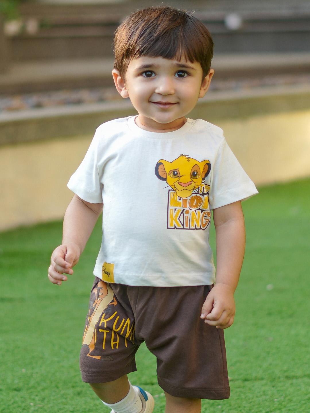 Buy Nap Chief Infants Unisex The Lion King Simba Printed Pure Cotton T ...