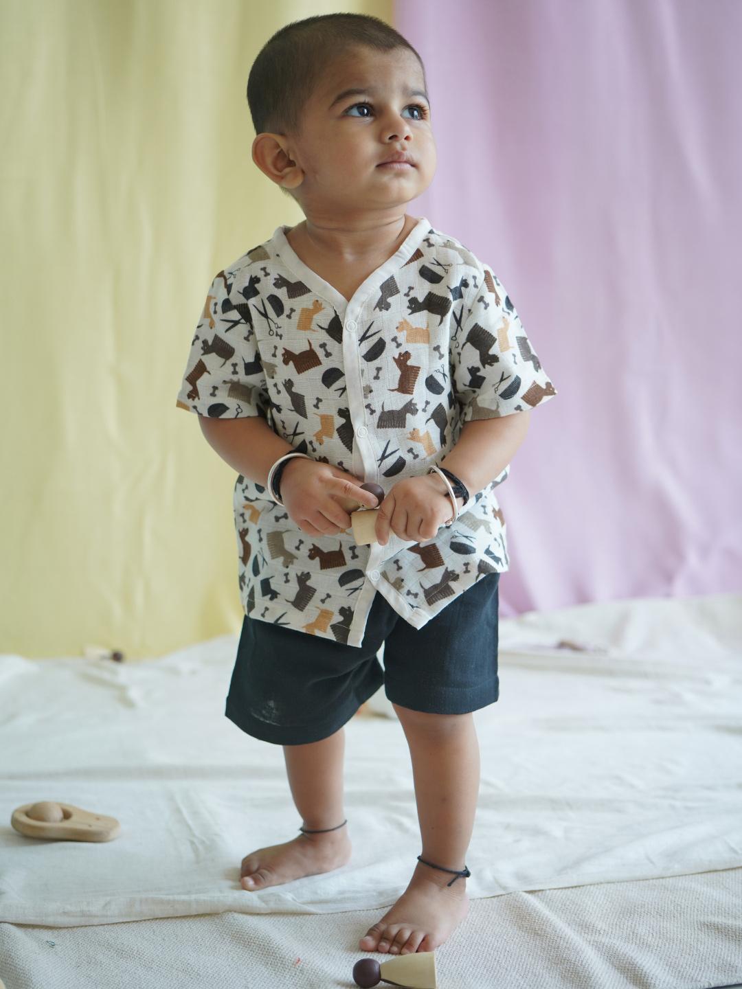 Buy The Boo Boo Club Kids Printed Muslin Shirt With Shorts - Clothing ...