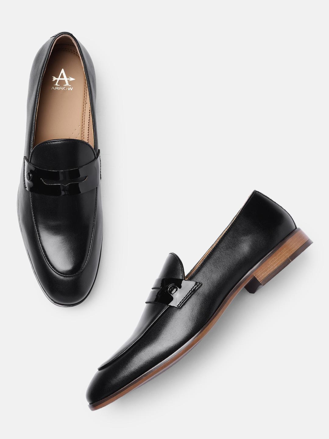 Buy Arrow Men Round Toe Leather Formal Loafers - Formal Shoes for Men ...