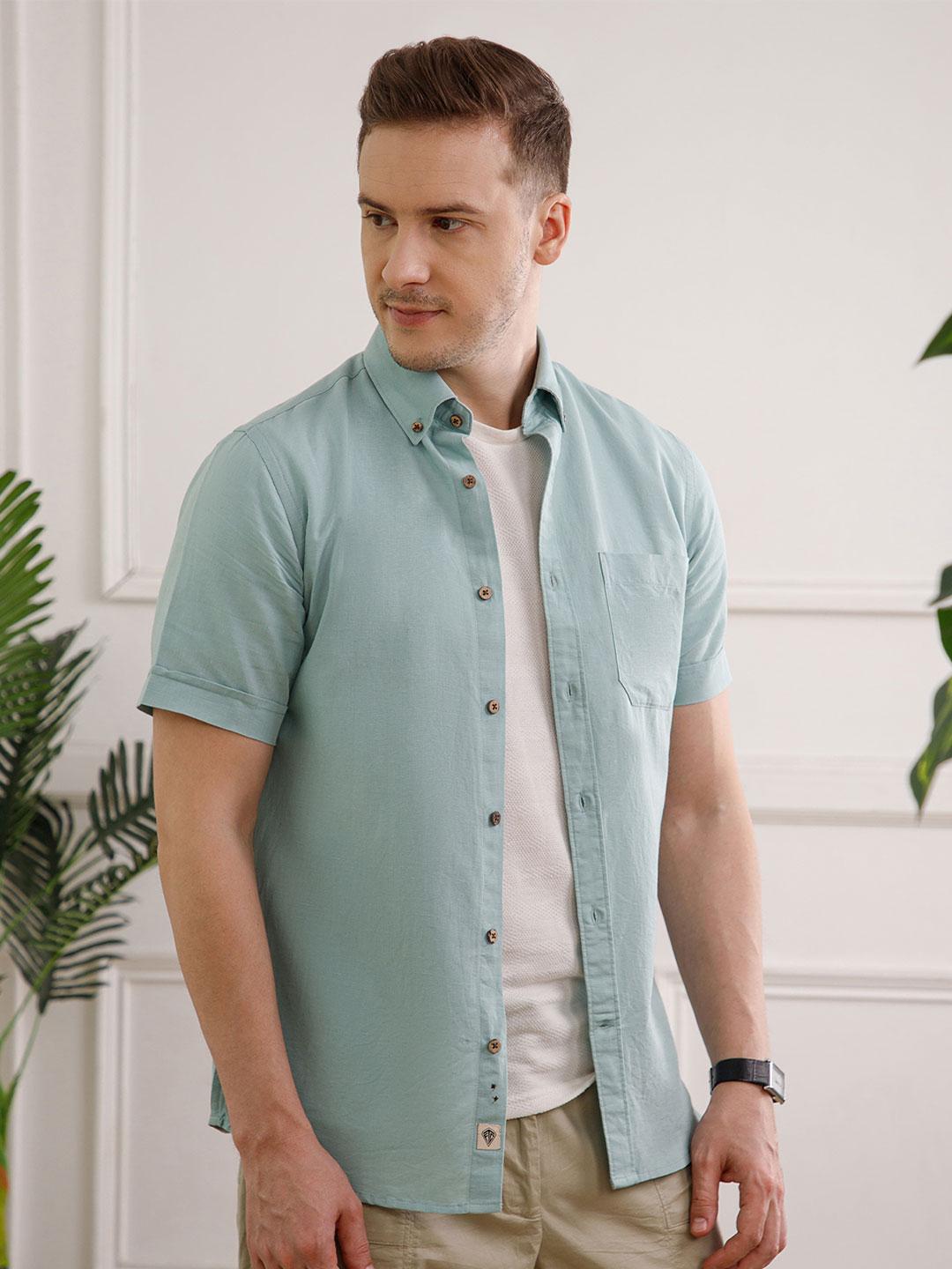 Buy THE FORMAL CLUB Men Breeze Short Sleeve Smart Fit Shirt - Shirts ...