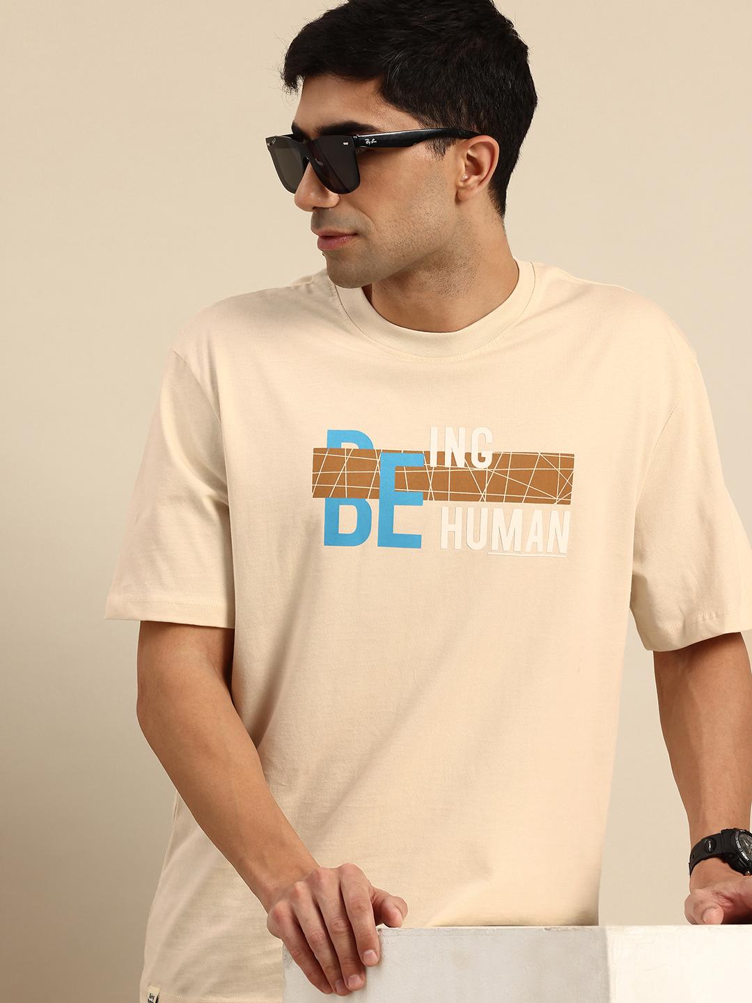 Buy Being Human Brand Logo Printed Pure Cotton T Shirt - Tshirts for ...