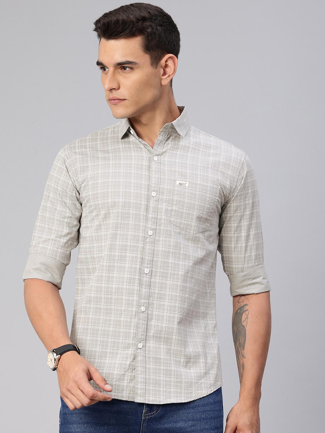 Buy Majestic Man Slim Fit Checked Casual Shirt - Shirts for Men ...