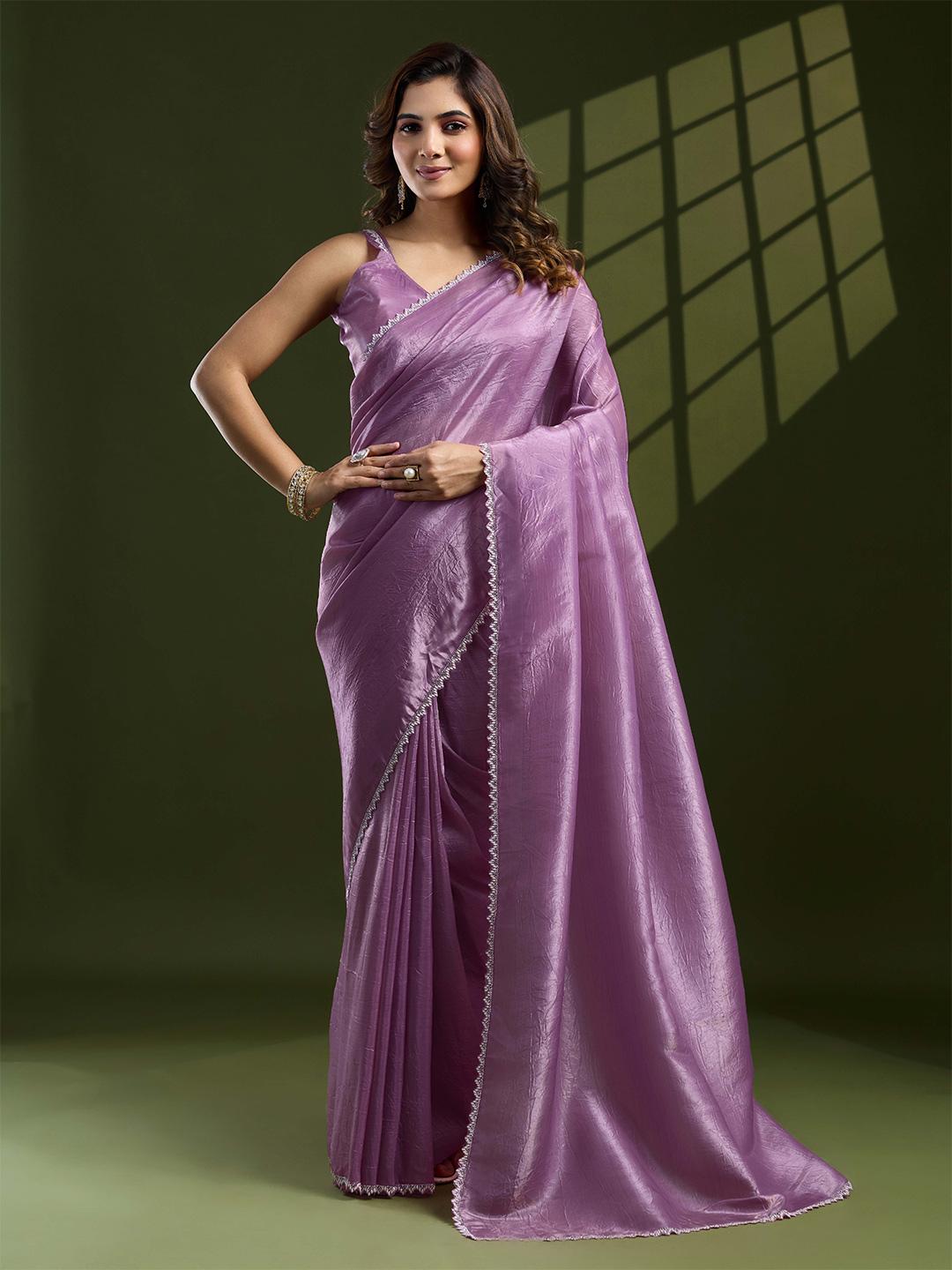 Buy KIMISHA Beads And Stones Silk Blend Saree - Sarees for Women ...