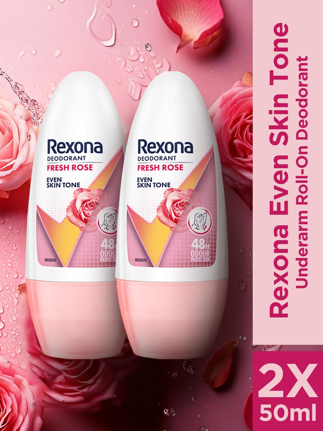 Buy Rexona Set Of 2 Fresh Rose Underarm Roll On For Women 50ml Each ...