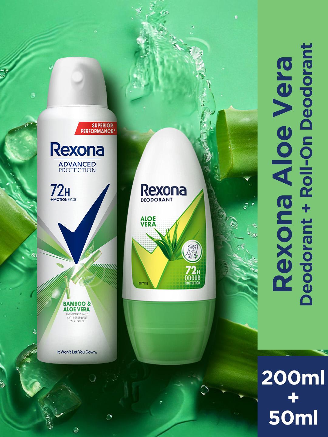 Buy Rexona Set Of Aloe Vera Antiperspirant Deodorant & Underarm Roll On ...