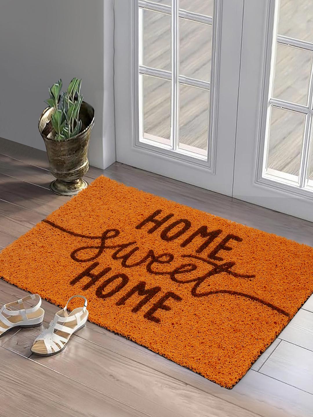 Buy DREAM WEAVERZ Orange Heavy Duty Printed Rubber Coir Door Mat ...