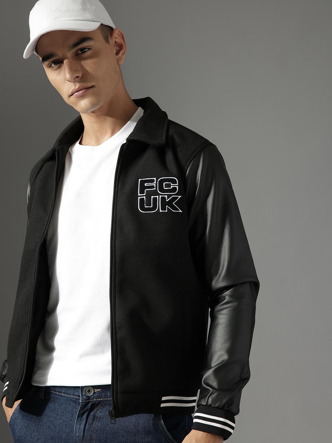 Buy FCUK Brand Logo Applique Bomber Jacket - Jackets for Men 33511276 ...