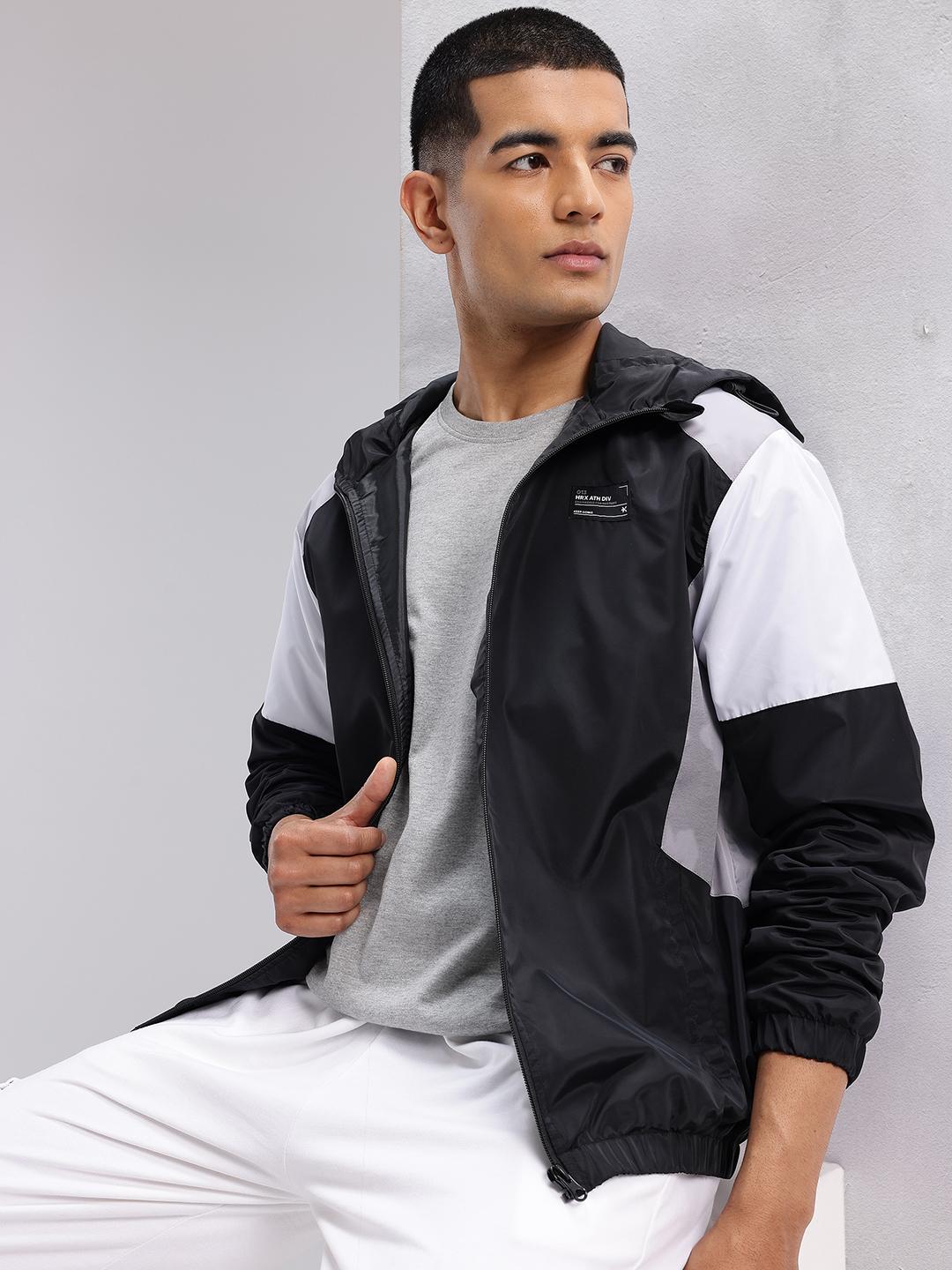 Buy HRX By Hrithik Roshan Colourblocked Hooded Lifestyle Bomber Jacket ...