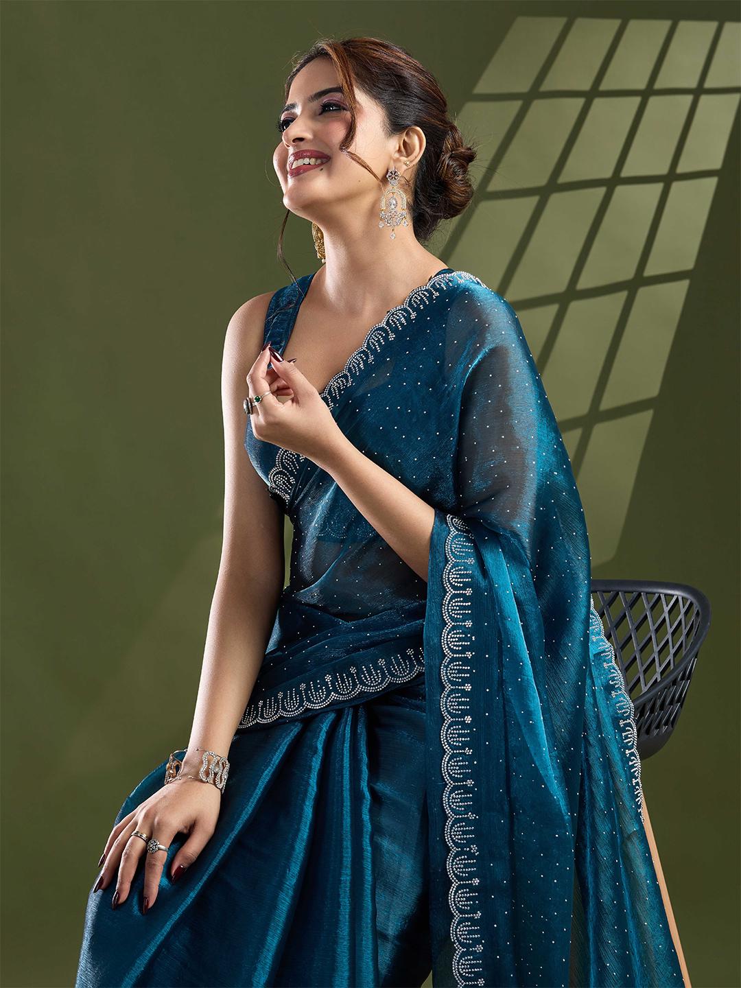 Buy KIMISHA Embellished Beads And Stones Saree - Sarees for Women ...
