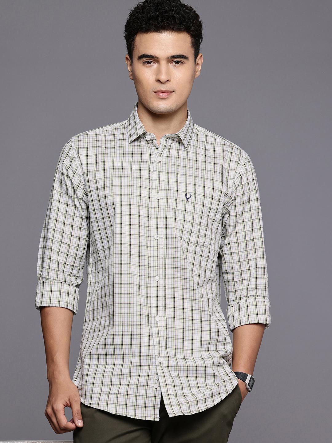 Buy Allen Solly Pure Cotton Classic Fit Checked Casual Shirt - Shirts ...