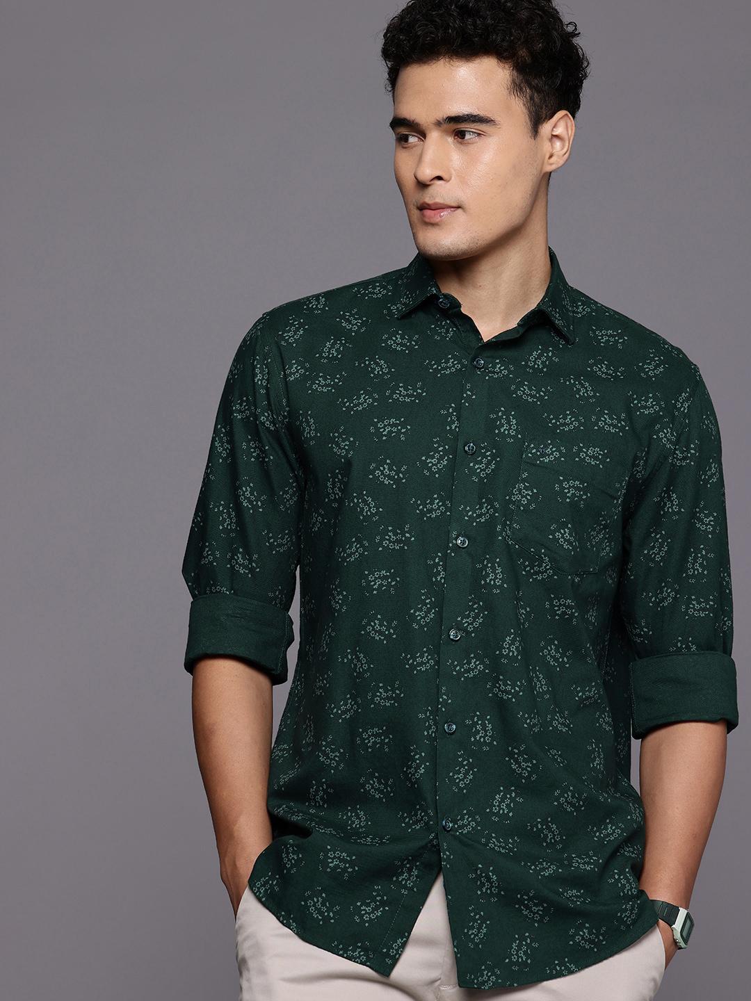 Buy Allen Solly Sport Fit Floral Printed Pure Cotton Casual Shirt ...