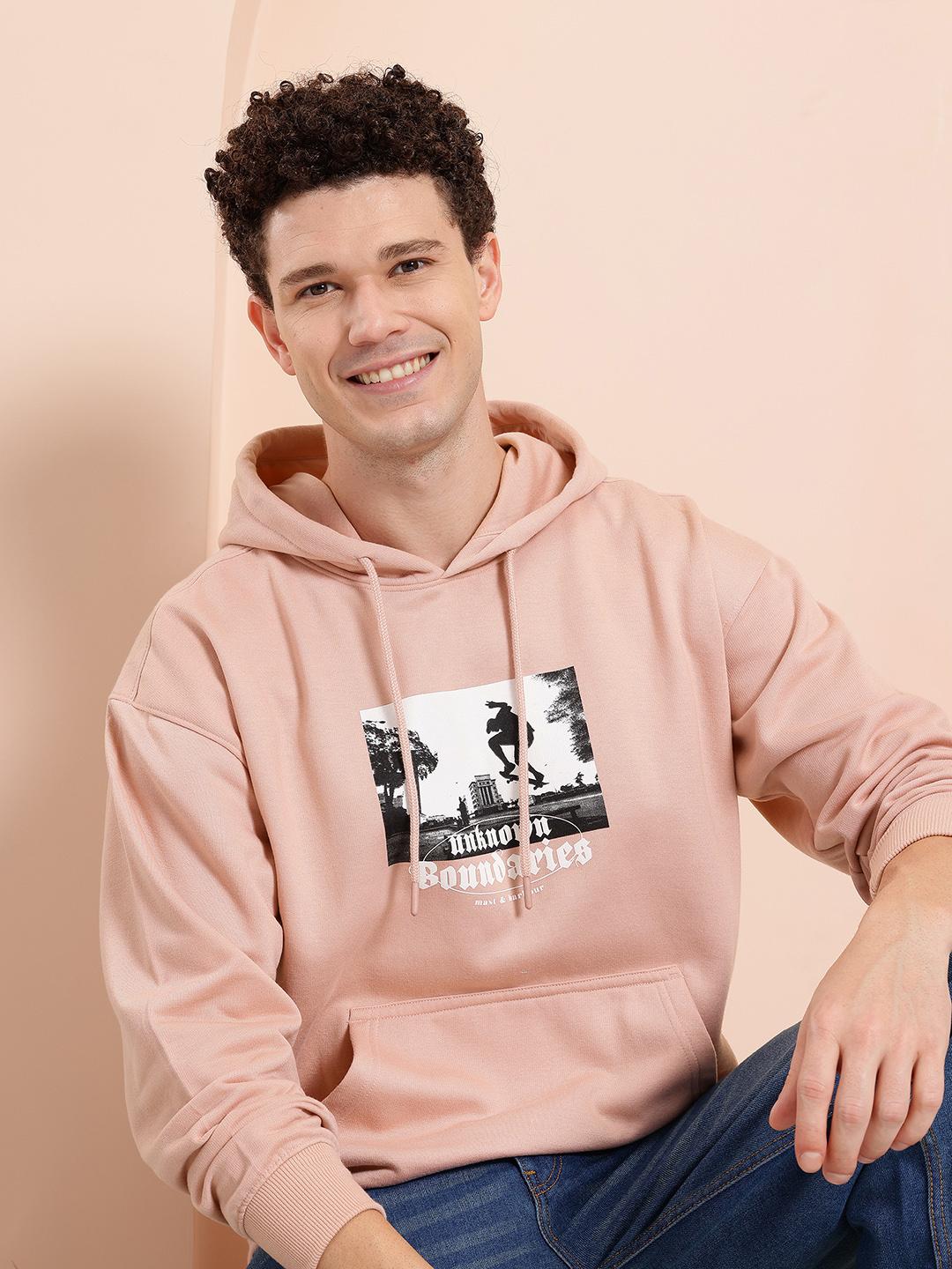 Buy Mast & Harbour Printed Hooded Sweatshirt - Sweatshirts for Men ...