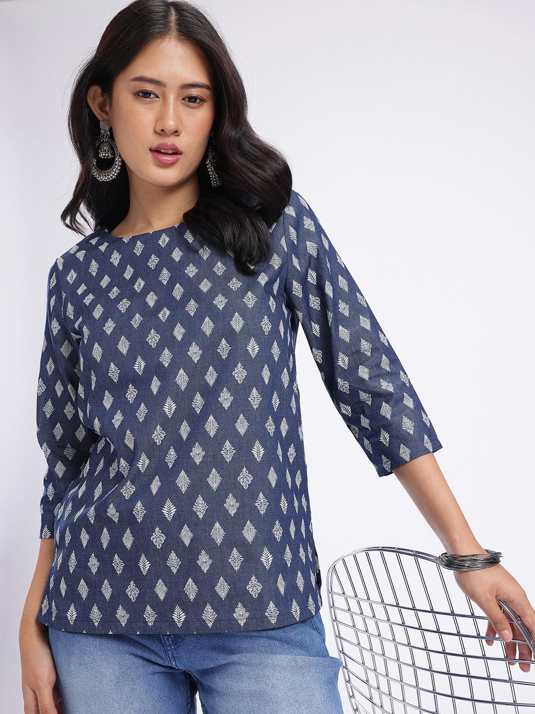 Buy Anouk Rustic Ethnic Print Pure Cotton Top - Tops for Women 33606392 ...