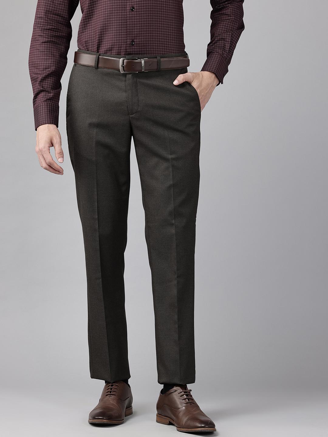 Buy Blackberrys Men Low Rise Slim Fit Formal Trousers - Trousers for ...