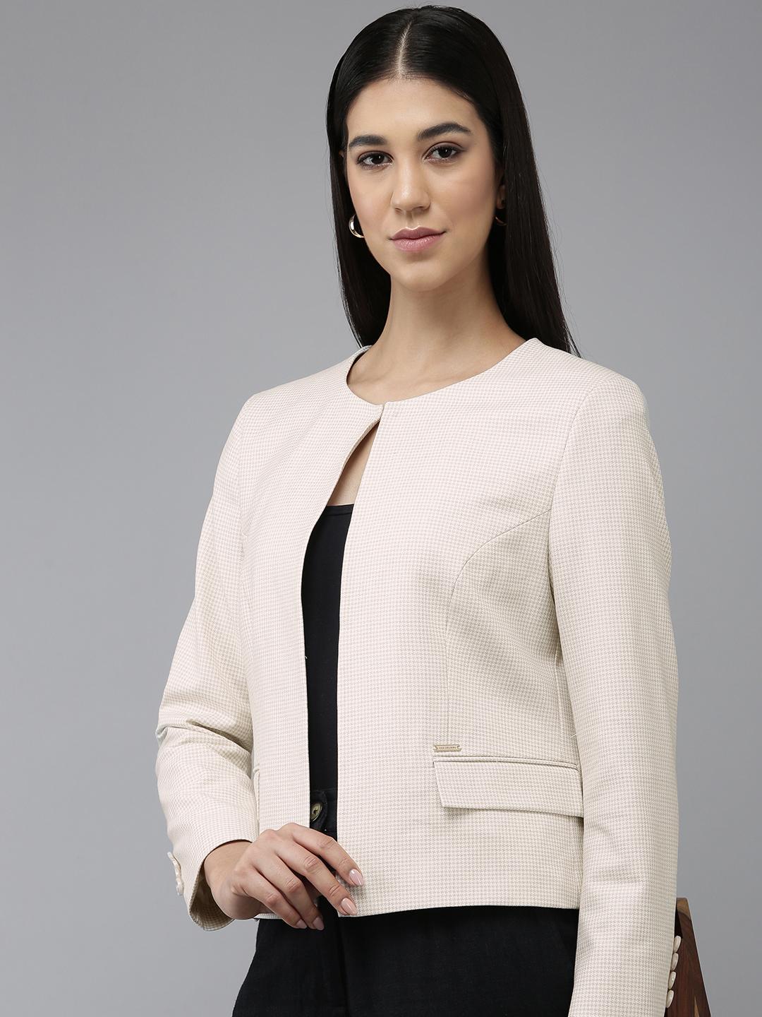 Buy Van Heusen Micro Checked Front Open Formal Jacket - Jackets for ...