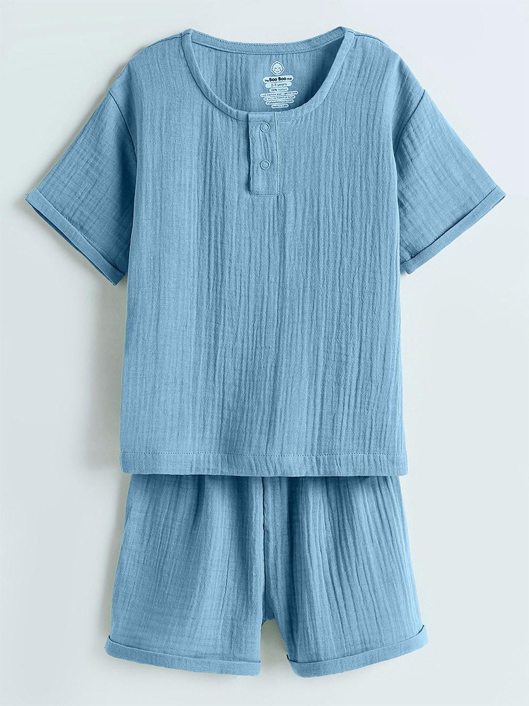 Buy The Boo Boo Club Kids Round Neck Organic Cotton Top With Shorts ...