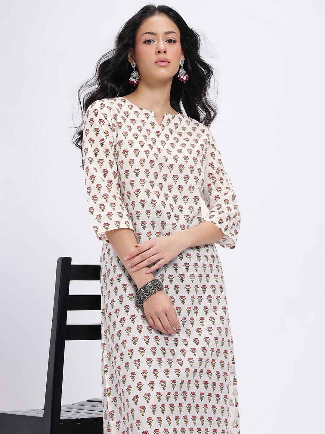 Buy Anouk Rustic Floral Printed Straight Kurta - Kurtas for Women ...