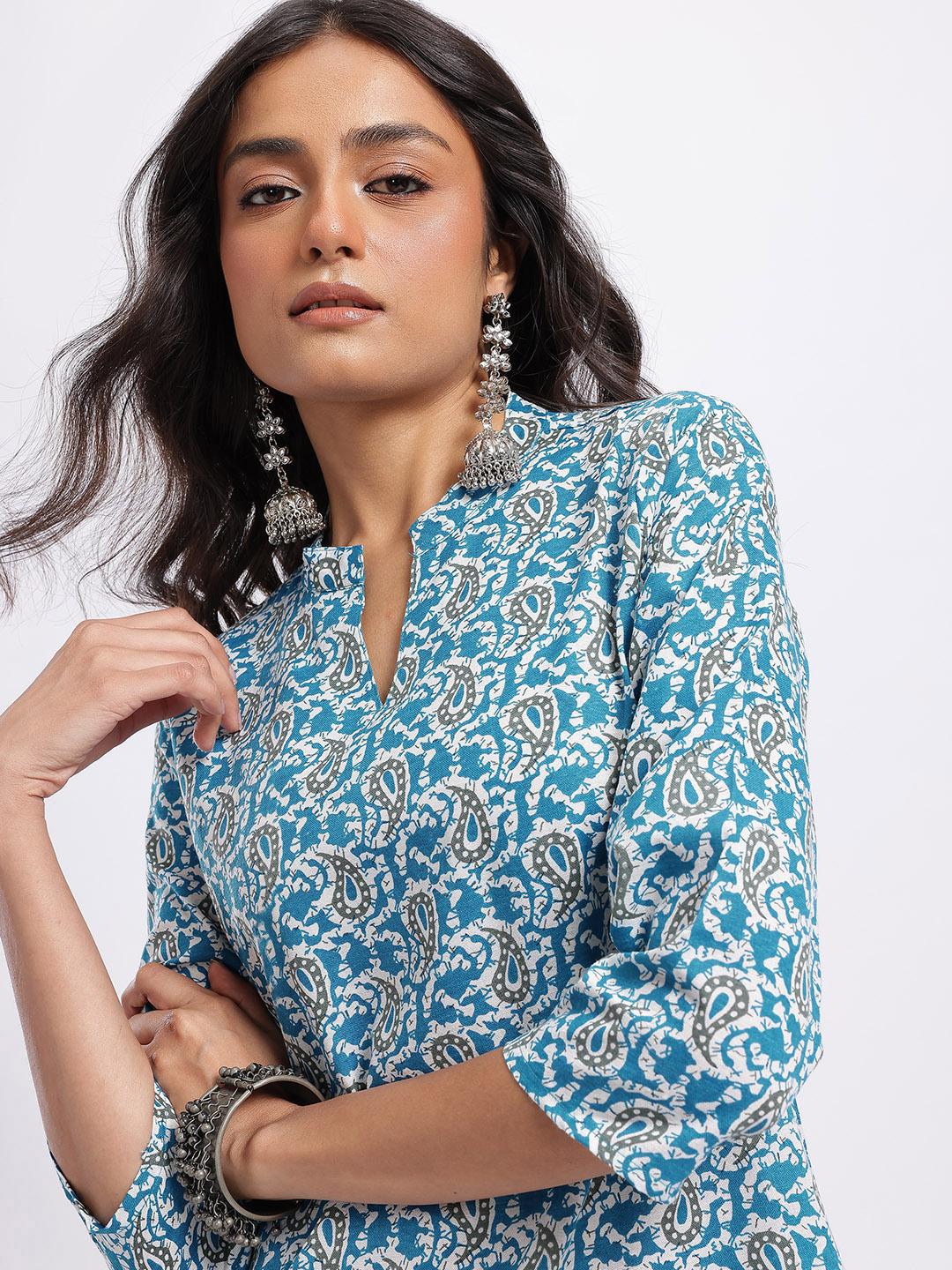 Buy Anouk Rustic Paisley Print Straight Kurti - Kurtis for Women ...