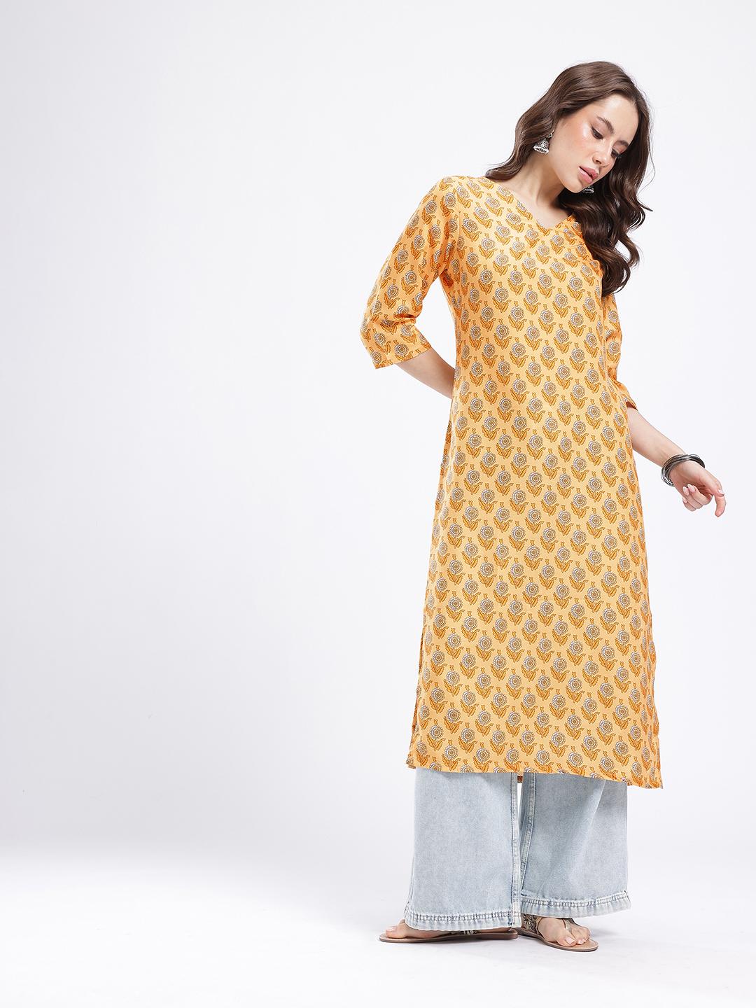 Buy Anouk Rustic Floral Printed Kurta - Kurtas for Women 33663635 | Myntra