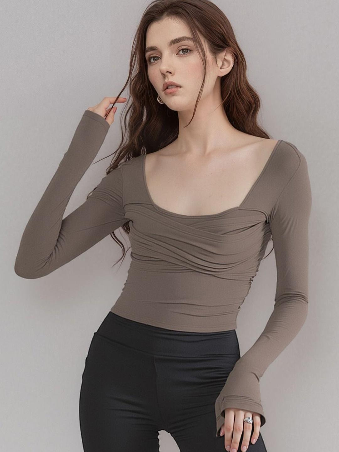 Buy Outzidr Square Neck Fitted Top - Tops for Women 33682273 | Myntra