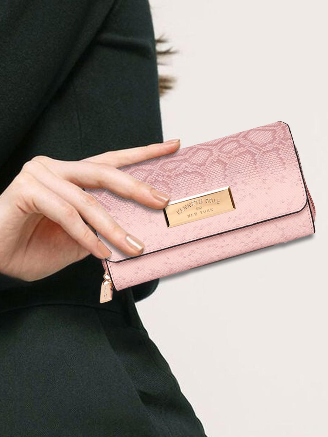 Buy Kenneth Cole Women Textured PU Three Fold Wallet - Wallets for ...