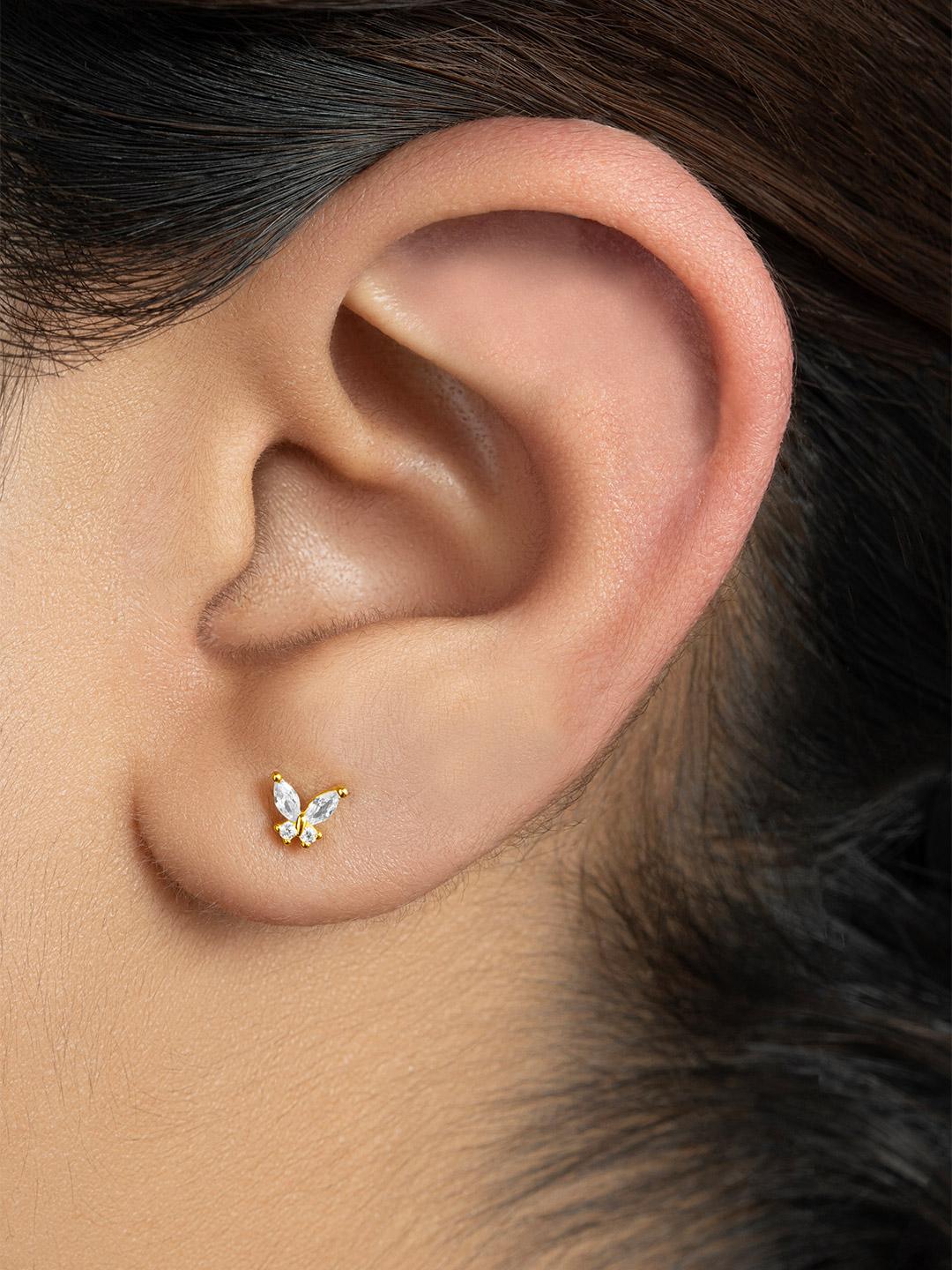 Buy Silverfied Silver Gold Plated Cubic Zirconia Studded Animal Shaped ...